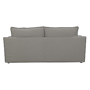 Serta Colton 85" Upholstered Living Room Sofa with Removable Slip Covers, Modern Track Arm Fabric Couch, Soft Comfortable Cushions, Linen Beige