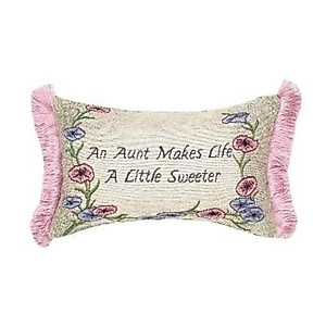 Manual 12.5 x 8.5-Inch Decorative Throw Pillow with Fringe, An Aunt Makes Life