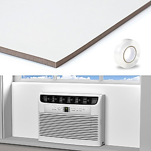 LBG Products Window Air Conditioner Side Panels,Full Surround AC Foam Panel for Indoor Window AC Units,Summer and Winter Window Seal Cover (White)