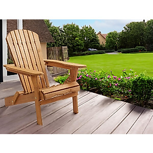 BTEXPERT Folding Adirondack Chair Half Assembled Lounge Chair Outdoor Wooden Patio Chair for Lawn Garden Backyard Deck Fire Pit Pool Beach 350lb Weight Capacity Set of 2
