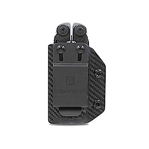 Clip & Carry Kydex Multitool Sheath for LEATHERMAN SURGE - Made in USA (Multi-tool not included) EDC Multi Tool Sheath Holder Holster Cover (Carbon Fiber Black)