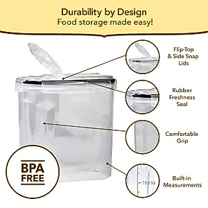 Cereal Container Storage Set - 4 Piece Airtight Food Storage Containers. BPA Free Dispenser Storage Container Set with Free Labels & Pen - by Simple Gourmet…