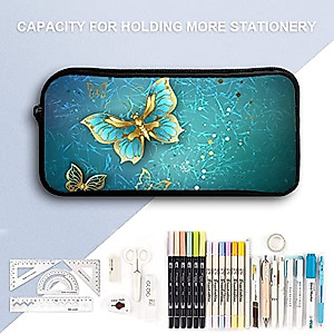 Luxury Gold Butterflies Pencil Case Pencil Pouch Coin Pouch Cosmetic Bag Office Stationery Organizer
