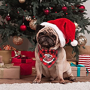 Dog Christmas Outfit,Christmas Dog Hat,6Pcs Christmas Dog Clothes Costume Dog Bandanas