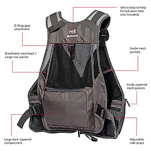 BASSDASH Strap Fishing Vest Adjustable for Men and Women, for Fly Bass Fishing and Outdoor Activities