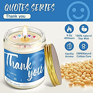 Thank You Candle - Scented Candle with Natural Soy Wax for Women, Friends, Coworkers, and Family - Perfect Thank You Gifts for Mother's Day, Birthdays, Christmas - Vanilla, Sugar, and Buttercream