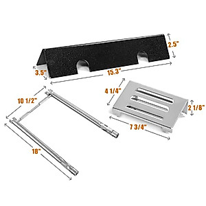 VENUSTEK 7635 Flavorizer Bars,69785 Grill Burner Tubes,67060 Heat Deflector Grill Parts Replacement Compatible for Weber Spirit II 200 Series(with Up Front Control)