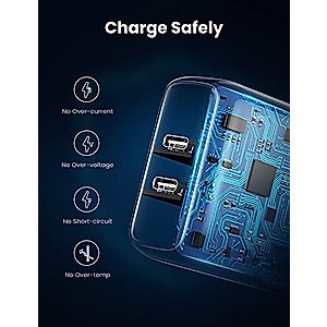 UGREEN 40W Dual Port USB C Charger Block with Foldable Plug, PD USB-C Power Adapter, Compatible with iPhone 14/iPhone 14 Pro Max, iPhone 13/12/11,iPad Mini/Pro, Airpods, Apple Watch, S22/S20