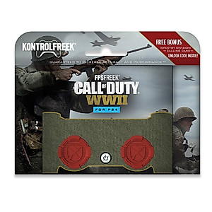 KontrolFreek FPS Freek Call of Duty: WWII for PlayStation 4 Controller (PS4) | Performance Thumbsticks | 2 High-Rise Concave | Red