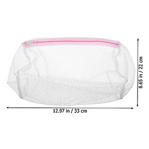 SOLUSTRE 5Pcs Mesh Laundry Bags Cylinder Shape Laundry Bag with Zipper Heavy Duty Fine Mesh Wash Bag Travel Storage Organize Bag for Lingerie Delicates Baby Clothes Socks, Pink