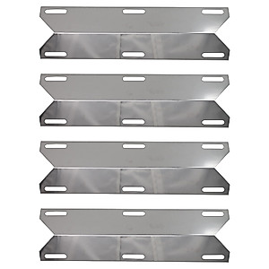 4-Pack BBQ Grill Heat Shield Plate Tent Replacement Parts for Perfect Flame 730-0522 - Compatible Barbeque Stainless Steel Flame Tamer, Flavorizer Bar, Vaporizer Bar, Burner Cover 15"