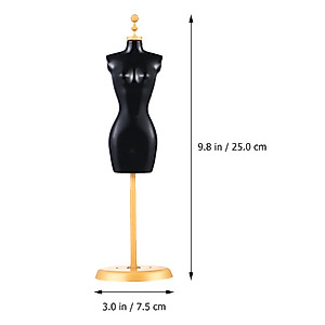 Healifty 8pcs Doll Dress Form Model Mini Mannequin Dress Form Cloth Gown Clothing Demountable Display Stand Small Mannequin Model Supports for Dollhouse Display Holder Toy Black