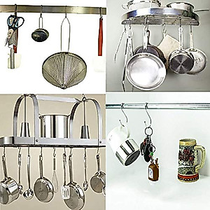 Lemonfilter 10 Pack S Shaped Hooks Stainless Steel S Hanging Hooks Heavy-Duty Hangers for Kitchen Bedroom and Office