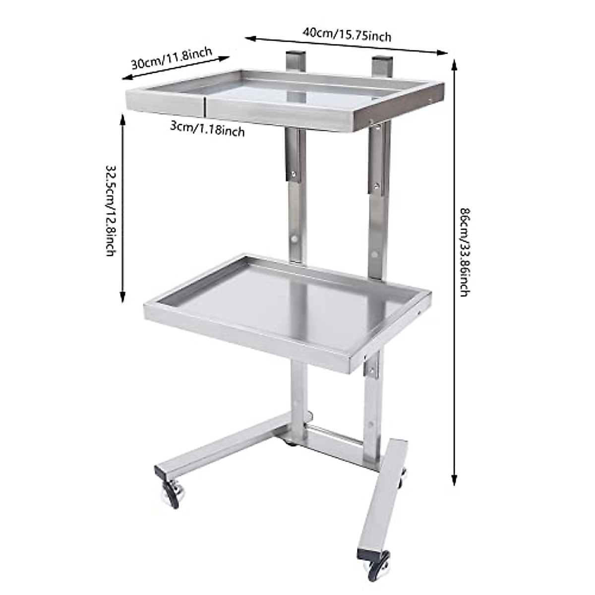 DNYSYSJ Beauty Salon Stand Rolling Cart, 2 Tier Spa Beauty Machine Holder Trolley, Salon Storage Trolley Stand, for Salons Studios Shops Medical Shops and Dentists