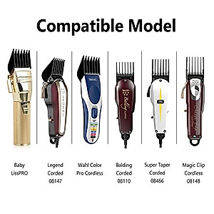 Professional Hair Clipper Guards Guides 10 Pcs Coded Cutting Guides #3170-400- 1/8” to 1 fits for All Wahl Clippers(Black-10 Pcs)