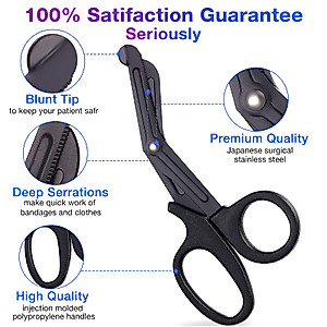 Chumia 24 Pack Trauma Shears and Pen Light with Pupil Gauge, Nurse Accessories for Work Bandage Scissors Nurse Scissors and LED Penlight Reusable for Nurse Doctor Nursing Students Supplies (Black)