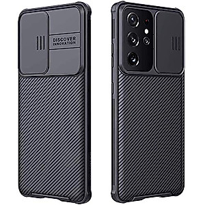 CloudValley for Samsung Galaxy S21 Ultra Case with Camera Cover, Full-Body Protective & Slim Fit, Camera Protection Case Only for Samsung Galaxy S21 Ultra 5G 6.8 inch (2021 Release), Black