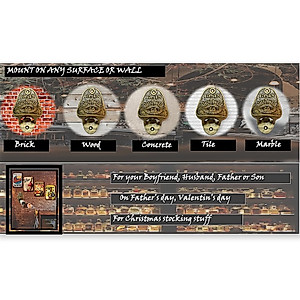 Frescorr - Wall Mounted Bottle Opener Rustic and Antique Farmhouse with Screws - 1 pack (Antique) (1)