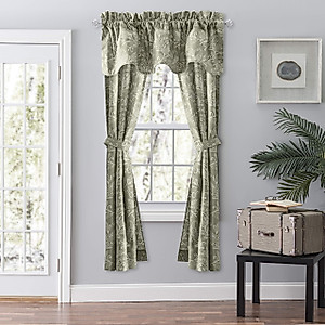 Ellis Curtain Lexington Leaf Scallop Valance, Sage