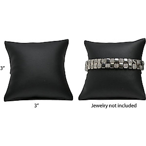 Novel Box Black Leatherette Jewelry Display Watch Pillow 5 Pack - Bracelet Pillows for Easy Care & Soft Protection - Watch Cushion for Birthday, Valentine’s Day & Wedding Gift Displays