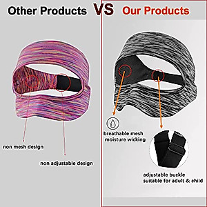 PORPUR 2PCS Home VR Eye Mask Accessory Adjustable Breathable Sweat Band Elastic Face Cover for Oculus Quest 2, HTC Vive, PS, Gear, VR Workouts Supernatual with Virtual Reality Headsets