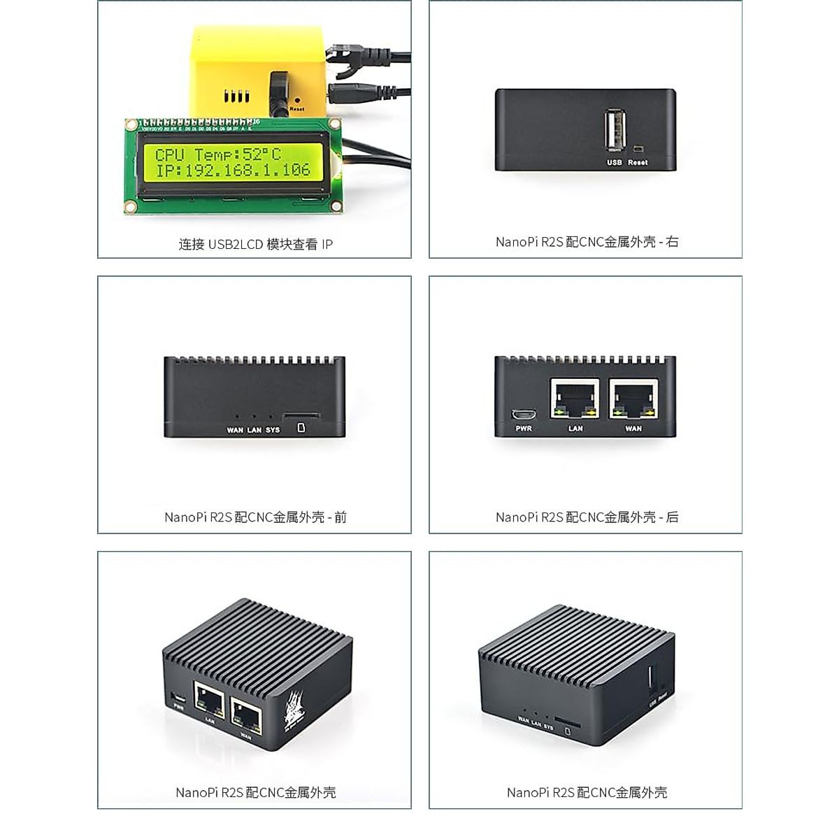 FriendlyElec Nanopi R2S(Black) Mini Portable Travel Router OpenWRT with Dual-Gbps Ethernet Ports 1GB DDR4 Based in RK3328 Soc for IOT NAS Smart Home Gateway