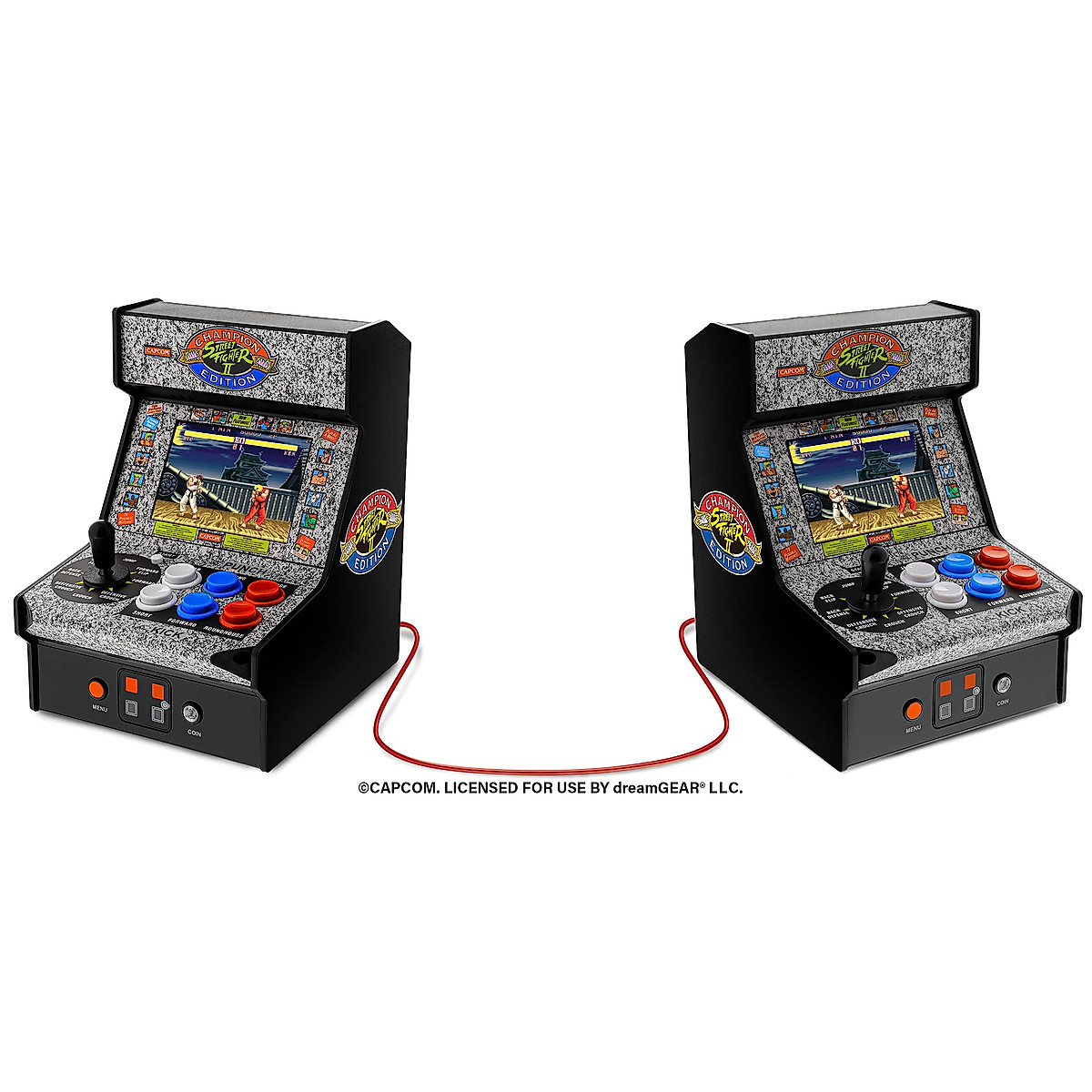 My Arcade Street Fighter 2 Champion Edition Micro Player-Fully Playable, Includes CO/VS Link for Multiplayer Action, 7.5 Inch Collectible, Full Color Display, Battery or Micro USB Powered