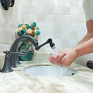 Holge 1080° Rotation Faucet Extender CUPC Aerator Universal Bathroom Rotatable Tap Nozzle Kitchen Sink Aerator with 2 Water Outlet Modes Oil Rubbed Bronze