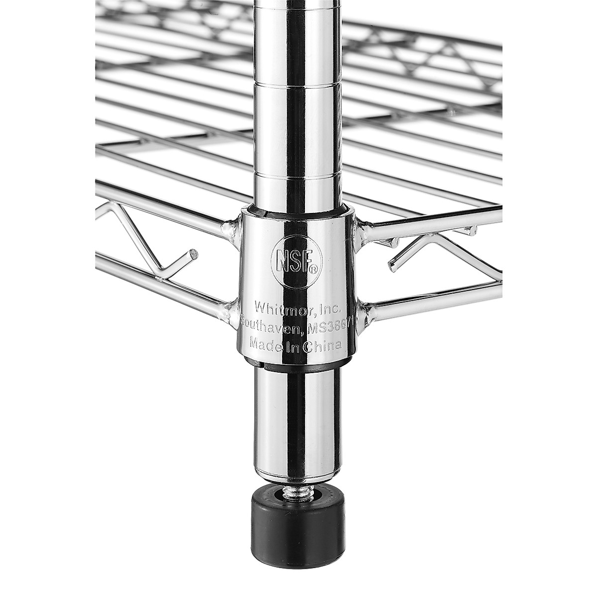 Whitmor Supreme 5 Tier Shelving with Adjustable Shelves and Leveling Feet - 350 lb. Capacity per Shelf - Chrome