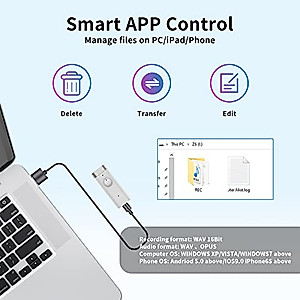 Voice Recorder 32G, DOSMONO High-Definition Recording with Playback Function,Transcription to Text Dialogue Translation Photo Translation on APP for Lectures Meetings