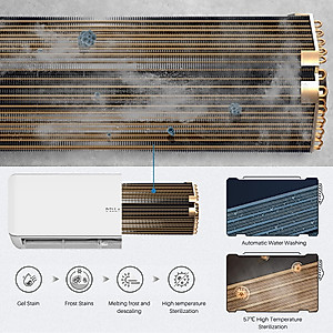 DELLA 12000 BTU Wifi Enabled Mini Split Air Conditioner & Heater Ductless Inverter System, 17 SEER 110-120V Energy Efficient Unit w/ 1 Ton Heat Pump, Cools Up to 550 Sq. Ft. (FZ Series)