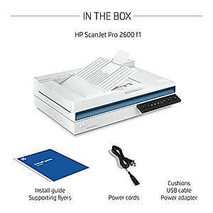 HP ScanJet Pro 2600 f1, Fast 2-Sided scanning and auto Document Feeder (20G05A)