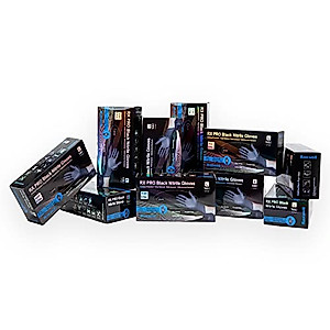 Exam Grade Black Nitrile 6 Mil Powder Free Gloves - 100 Count, Disposable Cleaning, Cooking, Medical and Surgical Gloves