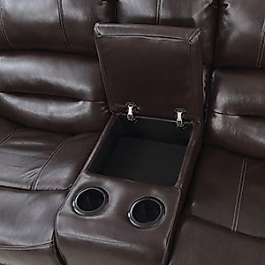 Lexicon Jacaranda Manual Double Glider Reclining Loveseat, Brown