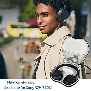 XINGFUDAO Case for Sony WH-CH720N Wireless Noise Canceling Headphones/Sony WH-CH520 Bluetooth Headphones, Waterproof Anti-scrach Protective Case, Portable Sony Earphone Bag with Band Everyday Carry