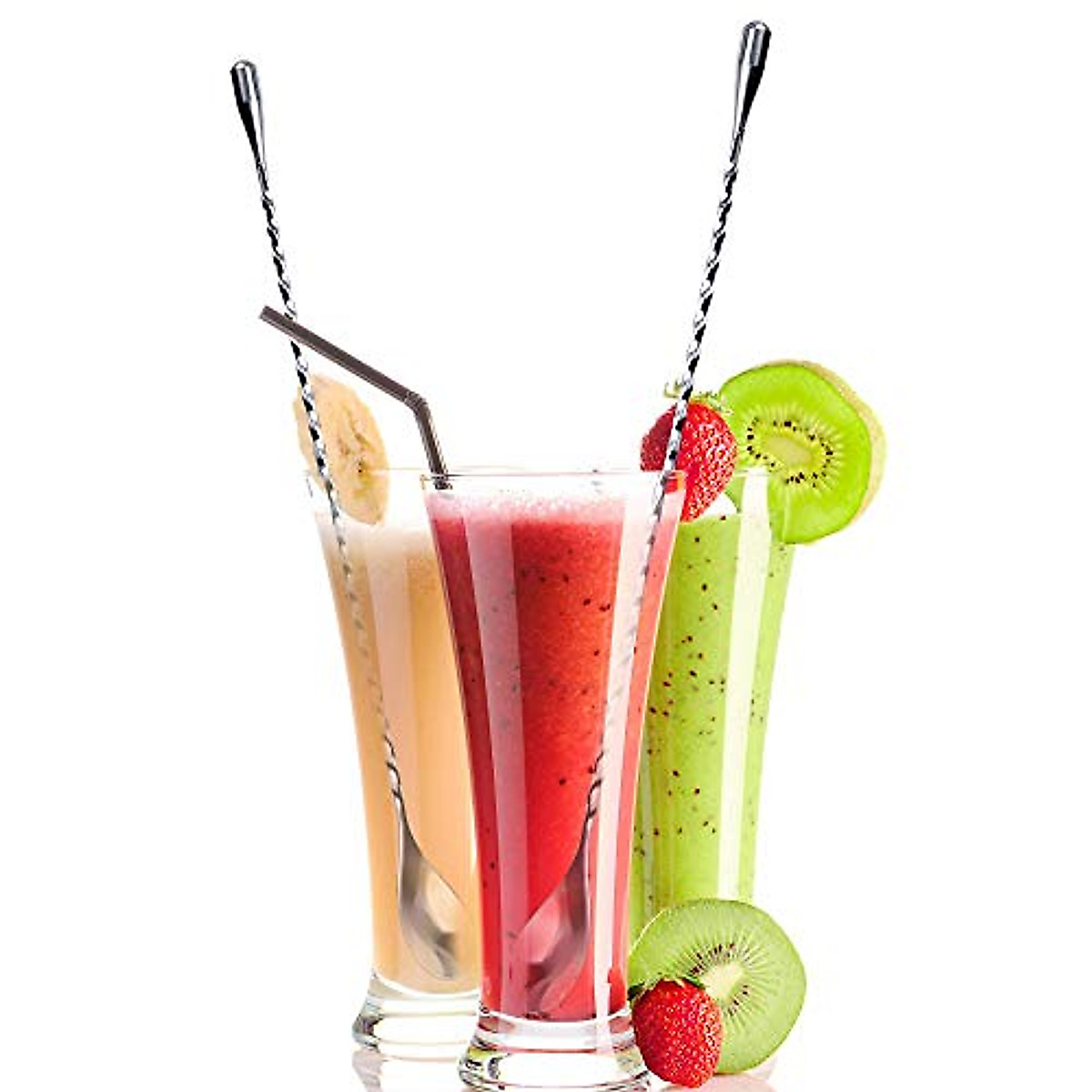 Mixing Spoon Stainless Steel Set of 2 Professional Cocktail Bar Tool (12 Inches) Japanese Style Teardrop End Design