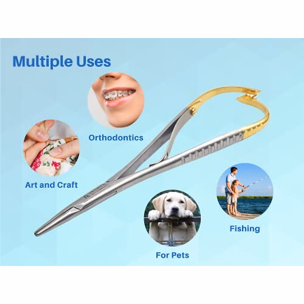 Mathieu Ligature Elastic Placing Pliers 5.5" with Tungsten Carbide Inserts, Separator Placer, Orthodontic Lace Back Tightener ARTMAN Brand