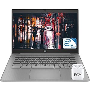 HP Chromebook Laptop Computer, 14” HD Display Light PC, Intel Celeron N4120 Quad-Core, 4GB DDR4 RAM, 64GB eMMC, USB-C, Wi-Fi 5, Bluetooth, Webcam, Long Battery Life, Chrome OS, Gray, PCM