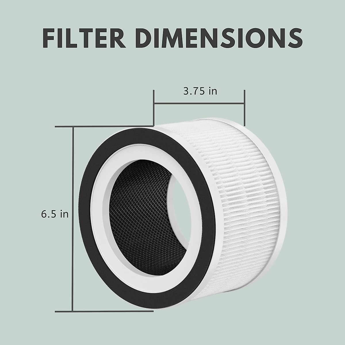 Nispira 3-in-1 True HEPA Filter + Carbon Compatible with AFLOIA FILLO, HALO, MOOKA Allo Air Purifier, Honati, Miroco, Vanaheim and Saki Air Purifier, 2 Packs