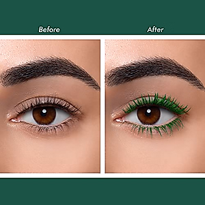 Lime Crime Astronomical Volumizing Vegan Mascara, 51 (Kelly Green) - Easy-to-Apply Creamy Formula with Bold & Full Lashes - Fiber Brush Separates and Defines for Instant Volume - Vegan & Cruelty Free