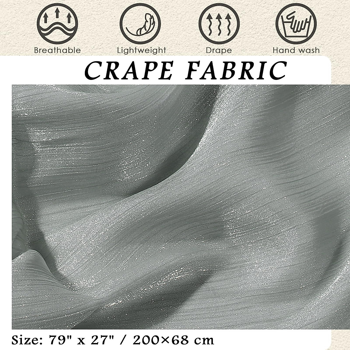 Ladiery Sheer Crepe Shawls and Wraps for Formal Evening Party,Women Soft Shimmer Light-weight Travel Festival Shawl