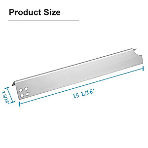 Zemibi Heat Plate for Brinkmann 810-6680-S, Stainless Steel Replacement Parts BBQ Heat Shield Tent 810-6680S, 6 Pakc Flavorizer Bars, 15 1/16" x 2 5/16"