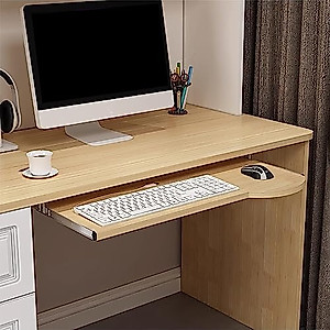 Under Desk Keyboard Tray, Pull Out Keyboard Tray Under Desk, Keyboard Tray Slides, for Support Keyboard and Mouses, for Office