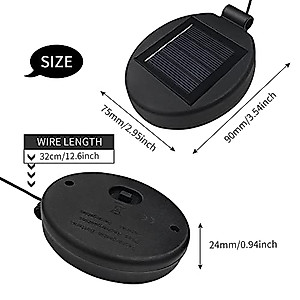 AQEENURA Solar Lantern Light Replacement Top,LED Solar Panel Lantern Lid Lights Replacement Part for Outdoor Flower DIY Solar Flower Lights Garden Patio Decor (2PCS)