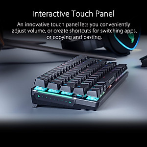 ASUS ROG Falchion NX 65% Wireless RGB Gaming Mechanical Keyboard | ROG NX Red Linear Switches, PBT Doubleshot Keycaps, Wired / 2.4G Hz, Touch Panel, Keyboard Cover Case, Macro Support,Black
