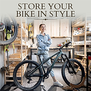 WARNERS WHEELS Walnut Indoor Bike Stand, Adjustable Wooden Bike Stand Floor - Single Bike stand for Stylish Indoor bike storage in Garage, Apartment, House or Shop - No Tools Required