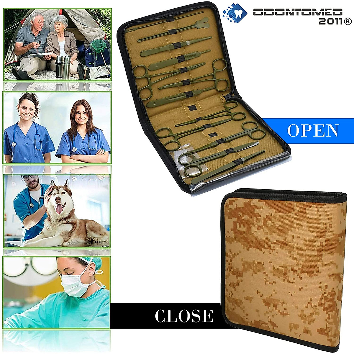 OdontoMed2011 Student Kit- First Aid Kit 24 Pcs Advanced Lab Student Kit for Anatomy & Biology Students Lab Veterinary Botany Stainless Steel Instruments & 11 Bonus Scalpel Handle MLT-01