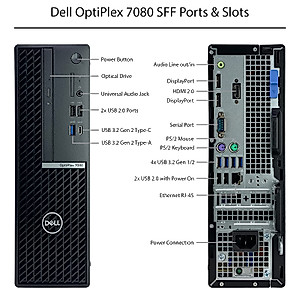 Dell OptiPlex 7080 SFF Small Form Factor Desktop Computer - 10th Gen Intel Core i7-10700 8-Core up to 4.80 GHz CPU, 16GB RAM, 1TB Solid State Drive, Intel UHD Graphics 630, Windows 10 Pro (Renewed)
