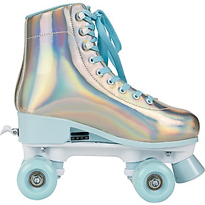 GEM QUAD ROLLER SKATES - Holographic Blue, Size 7-10