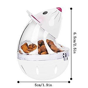 Legendog Cat Slow Feeder Cat Food Ball Mice Water Droplet Bone Tumbler Shaped Pet Treat Ball Cat Food Toy Ball Pet Food Ball (White)